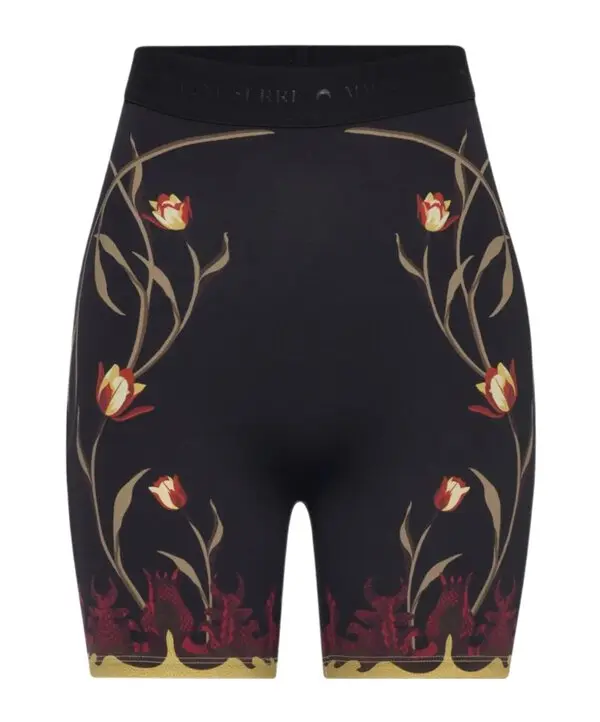 MARINE SERRE Floral Printed Jersey Mini Shorts
