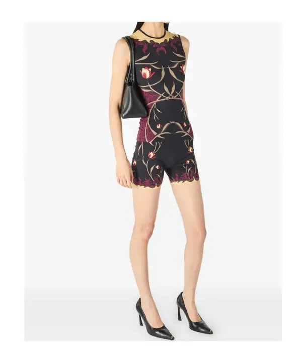 MARINE SERRE Floral Printed Jersey Mini Shorts