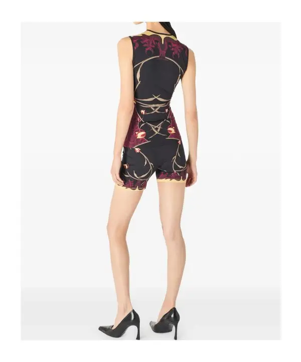 MARINE SERRE Floral Printed Jersey Mini Shorts
