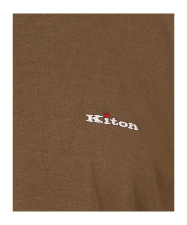 Kiton Logo Embroidered Crew-neck T-shirt - Green