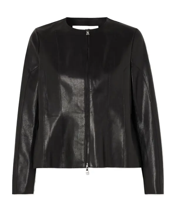Nour Hammour Long-sleeve Leather Jacket