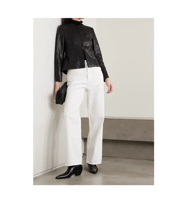 Nour Hammour Long-sleeve Leather Jacket