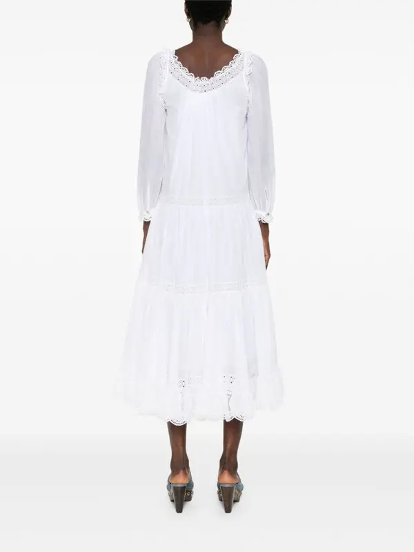 Celine Embroidered Folk Dress In Cotton Muslin