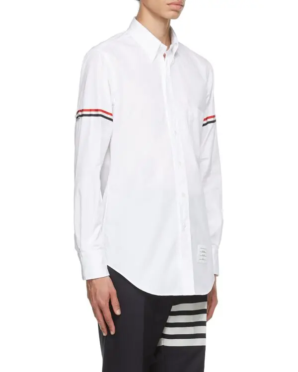 Thom Browne Rwb Stripe Button-up Shirt - White