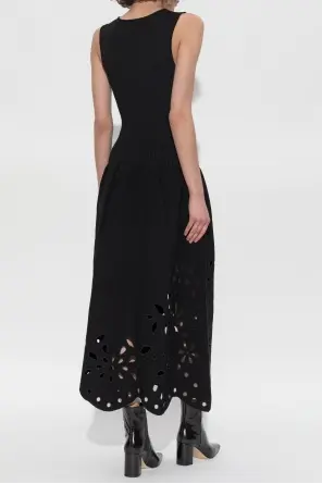 Ulla Johnson Sleeveless Round Neck Corset Dress With Floral Cut-outs