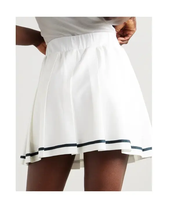 Varley Clarendon High-waist Pleated Midi Skirt With Contrast Piping