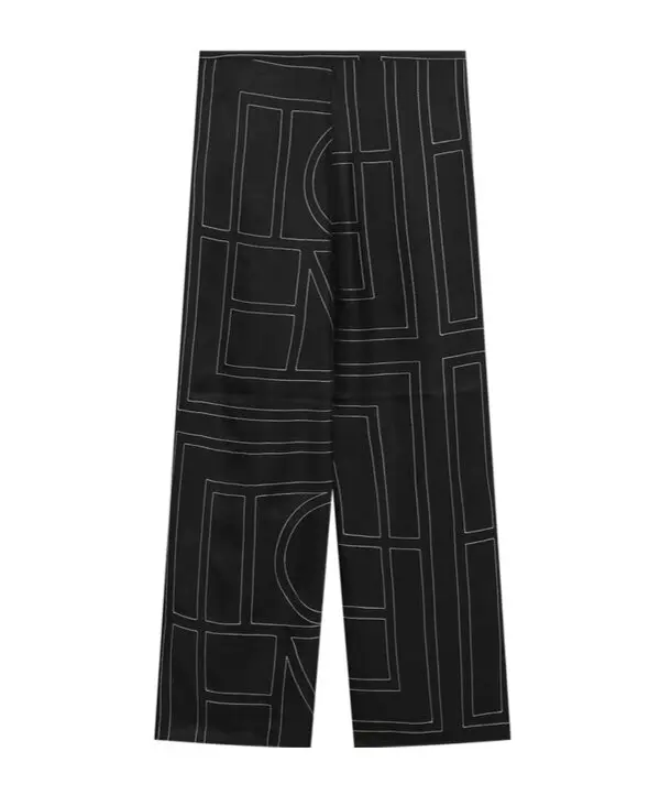 TOTEME Monogram Silk Trousers - Black