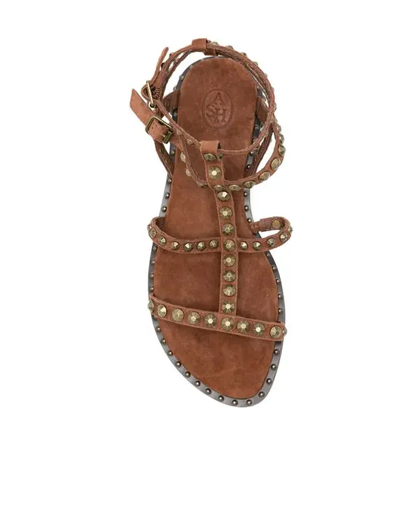 Ash Nailed Flat Sandals - Brown