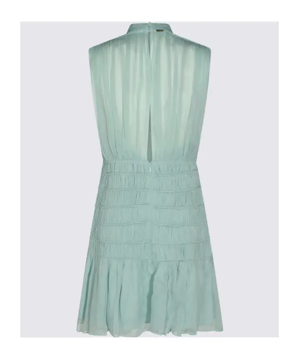 TWINSET Sleeveless High Neck Shirred Dress - No