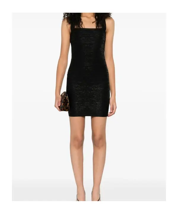 Herve Leger Sleeveless Crossover Strap Mini Dress