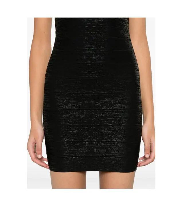 Herve Leger Sleeveless Crossover Strap Mini Dress