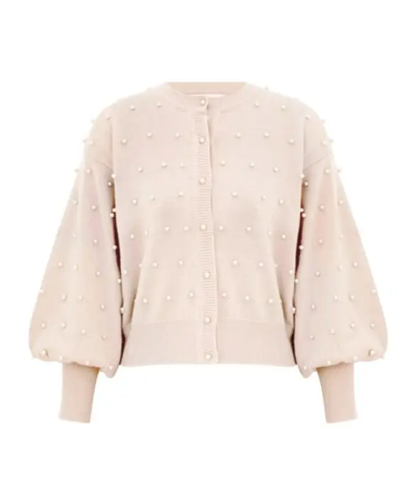 Zimmermann Hypnotic" Beaded Cardigan - Chalk