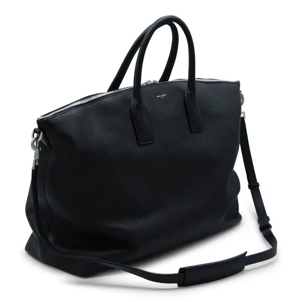Saint Laurent Logo Stamp Zip-up Tote Bag
