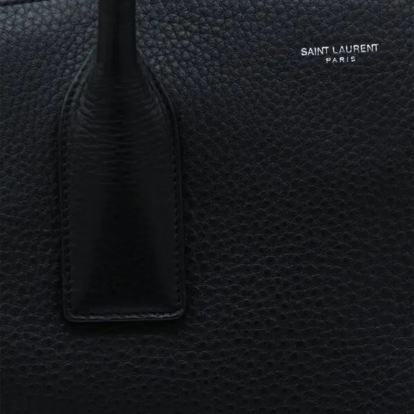 Saint Laurent Logo Stamp Zip-up Tote Bag