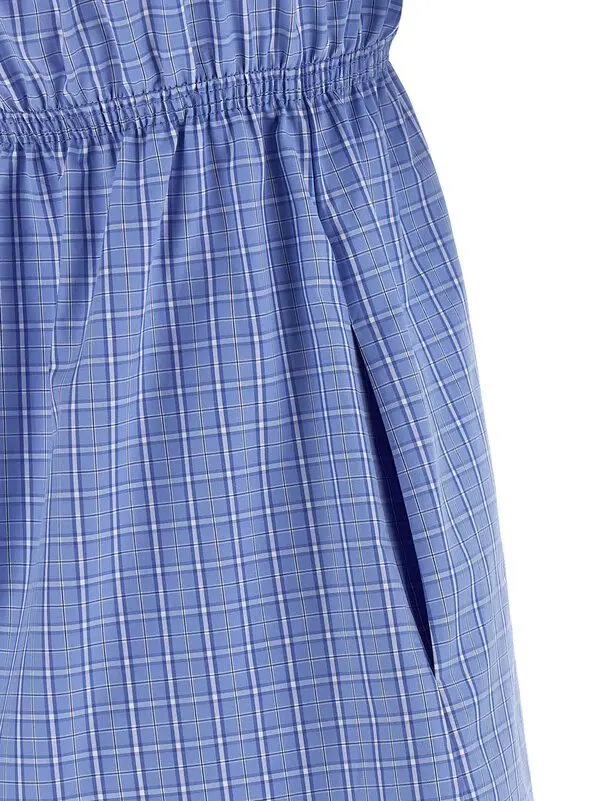 Miu Miu Checked Mini Dress - Light Blue