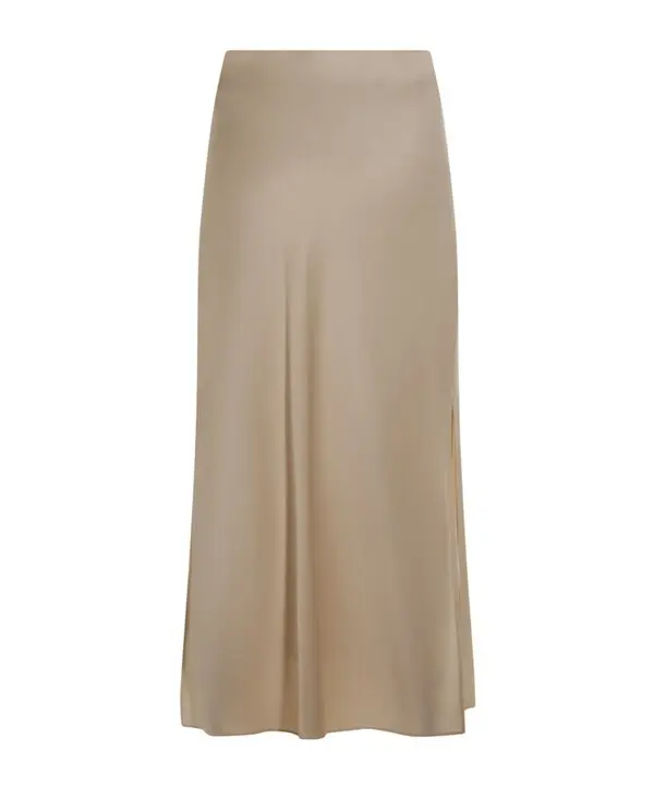 Brunello Cucinelli Maxi Skirt With Side Slits - Nude