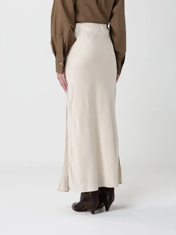 Brunello Cucinelli Maxi Skirt With Side Slits - Nude