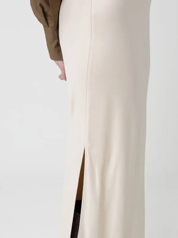 Brunello Cucinelli Maxi Skirt With Side Slits - Nude