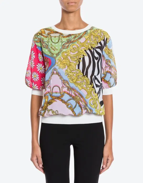 Moschino Mix Scarf Pattern Sweater