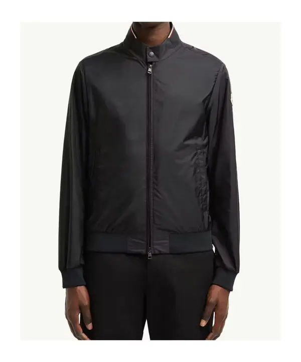Moncler Reppe Logo Patch Bomber Jacket - Black