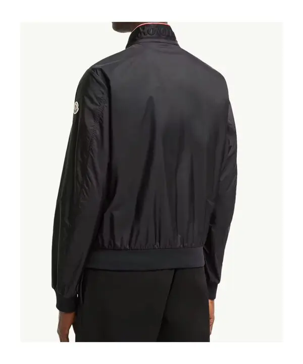 Moncler Reppe Logo Patch Bomber Jacket - Black