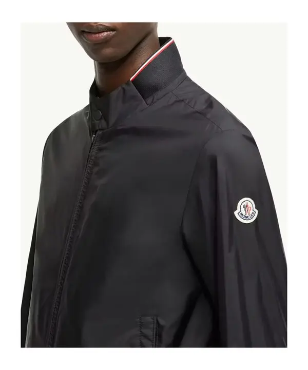 Moncler Reppe Logo Patch Bomber Jacket - Black
