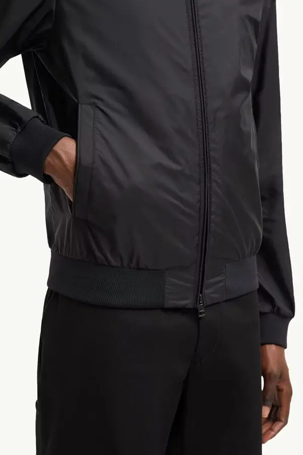 Moncler Reppe Logo Patch Bomber Jacket - Black