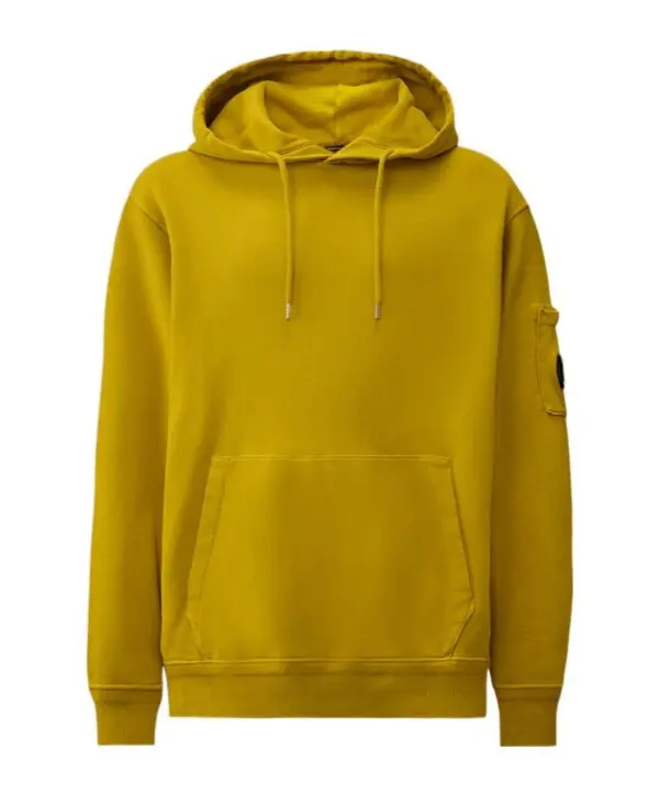 C.P. COMPANY Lens Pocket Hoodie - Antique Moss Yellow