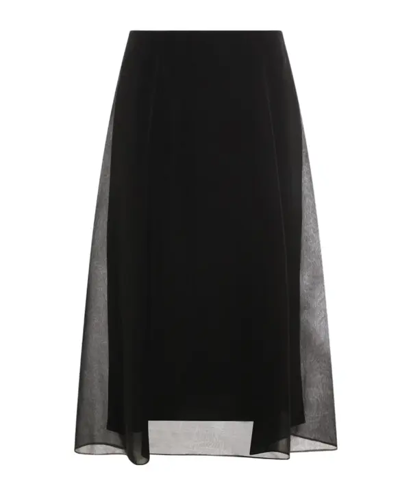 Brunello Cucinelli Flared Hem Midi Skirt - Black