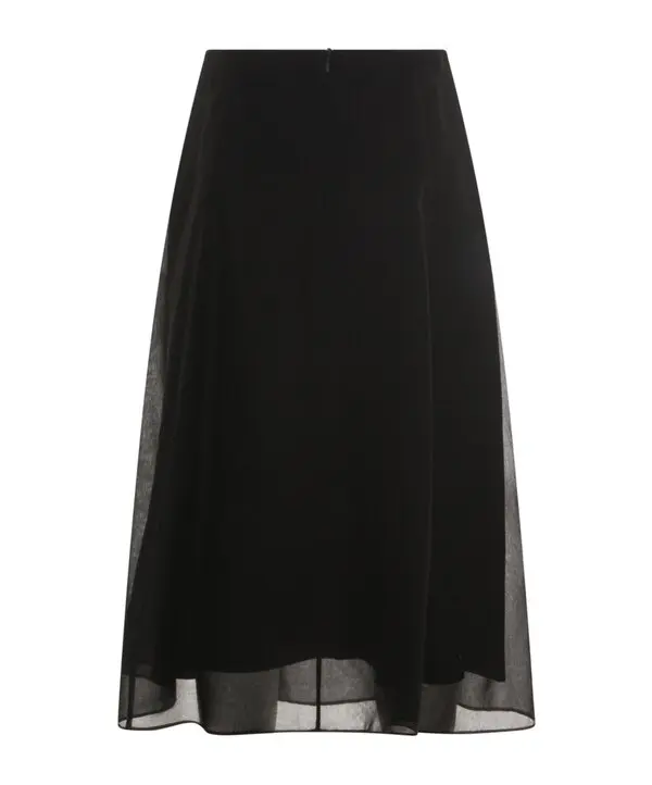 Brunello Cucinelli Flared Hem Midi Skirt - Black