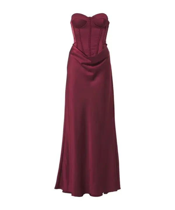 ROTATE BY BIRGER CHRISTENSEN Draped Corset Dress