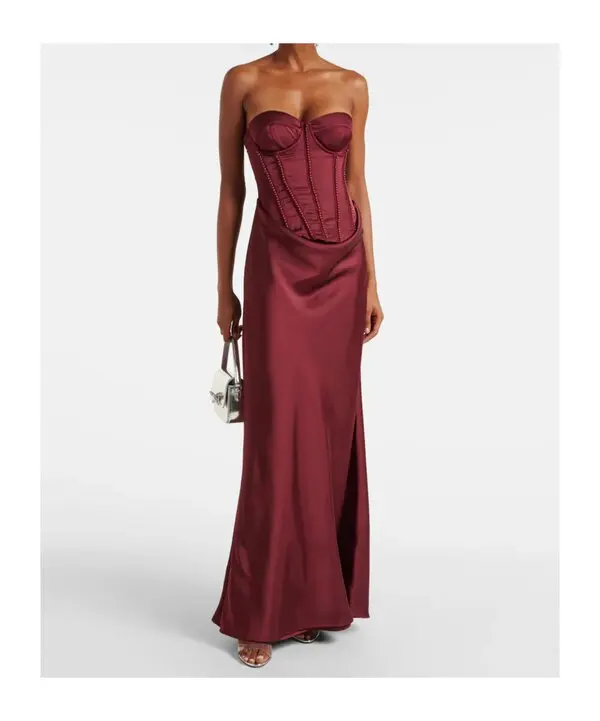 ROTATE BY BIRGER CHRISTENSEN Draped Corset Dress