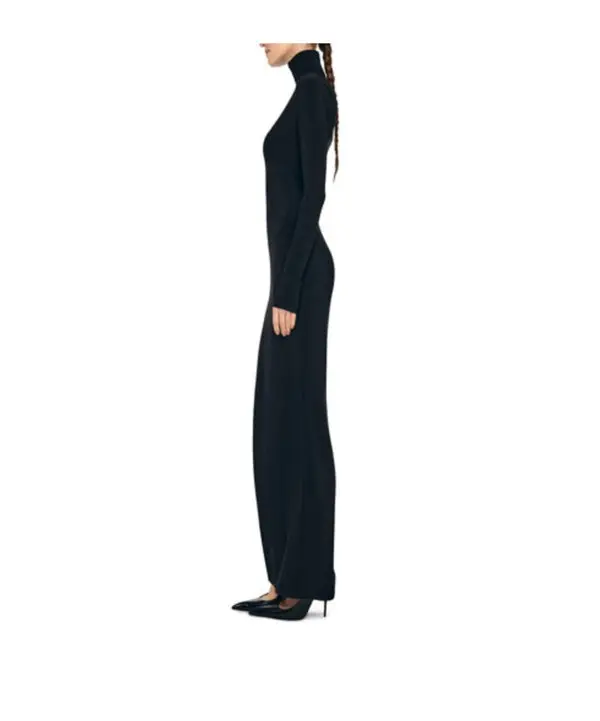 Norma Kamali Turtleneck Long Sleeve Maxi Dress