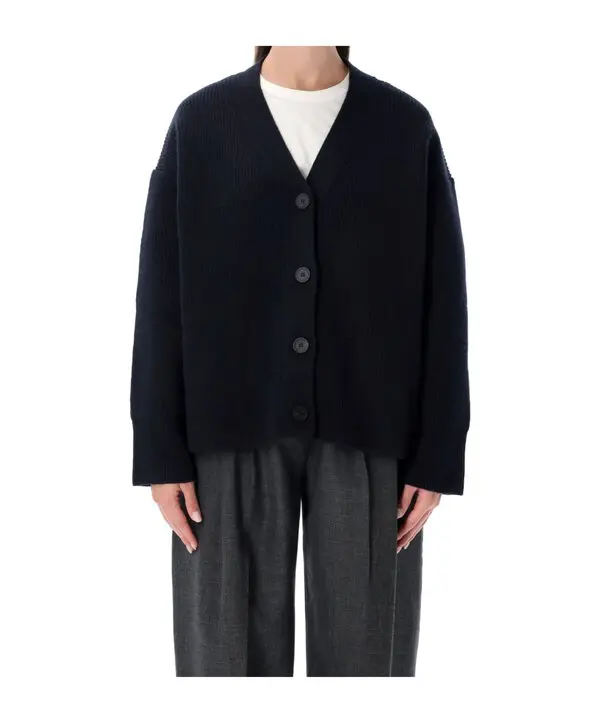 Studio Nicholson Whitt Ribbed Knit V-neck Cardigan - Black