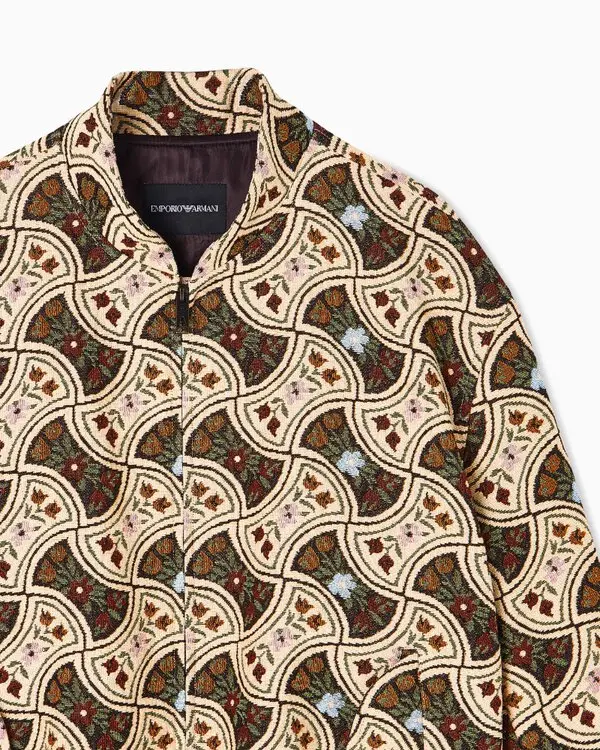Emporio Armani Floral Zip-up Bomber Jacket