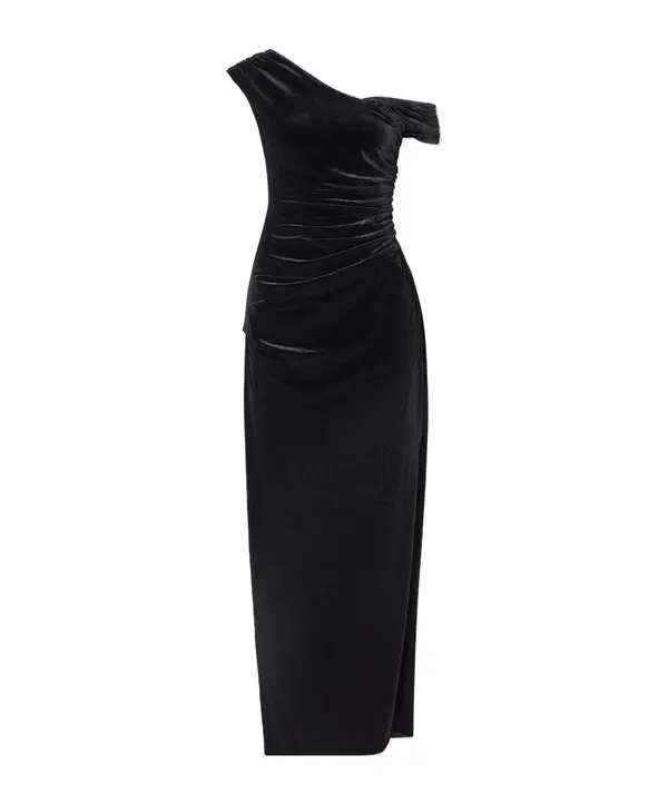 SIR. Ettore Draped Velvet Maxi Dress