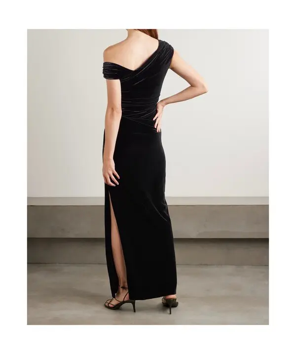 SIR. Ettore Draped Velvet Maxi Dress