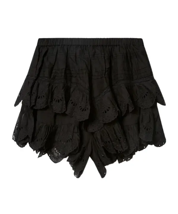 Isabel Marant Étoile Jocadia Floral Lace Shorts - Black