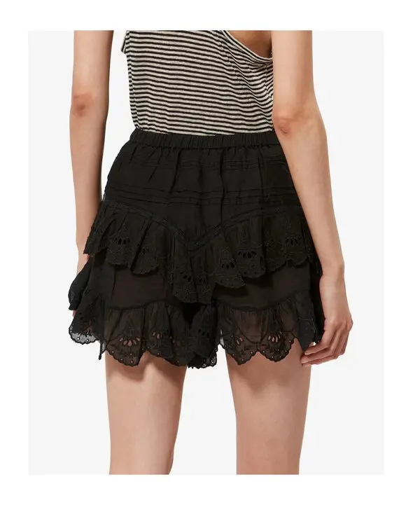 Isabel Marant Étoile Jocadia Floral Lace Shorts - Black