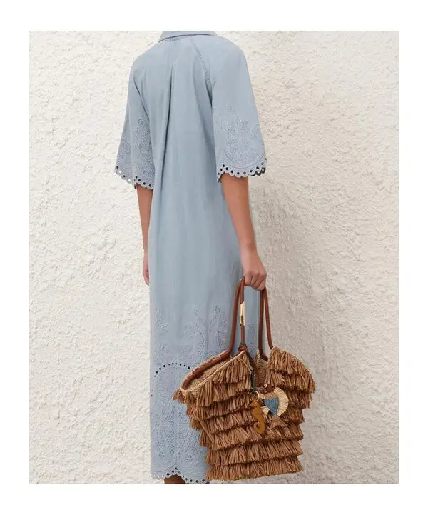 Zimmermann Broderie Anglaise Collared Midi Dress