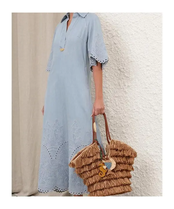 Zimmermann Broderie Anglaise Collared Midi Dress