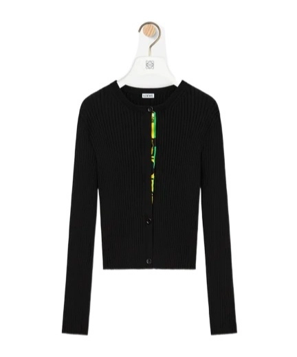 Loewe Round Neck Cardigan - Black/multicolor