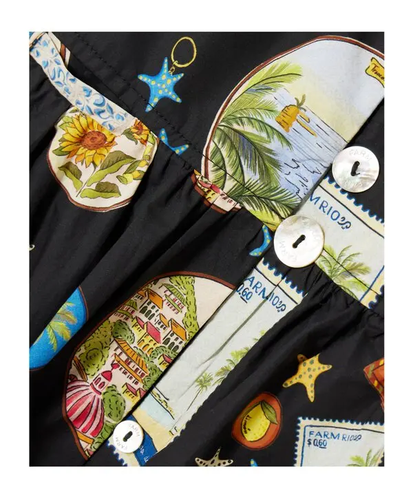 Farm Rio Printed Cotton Midi Skirt
