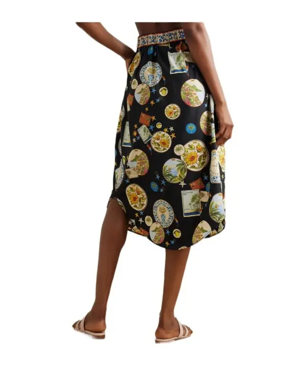 Farm Rio Printed Cotton Midi Skirt