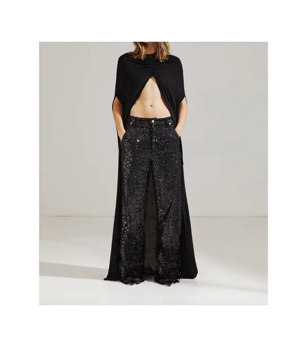 DARKPARK Ruched Long Cape
