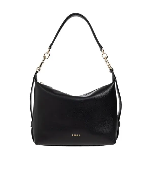 Furla Tonie Zip-up Small Shoulder Bag - Black