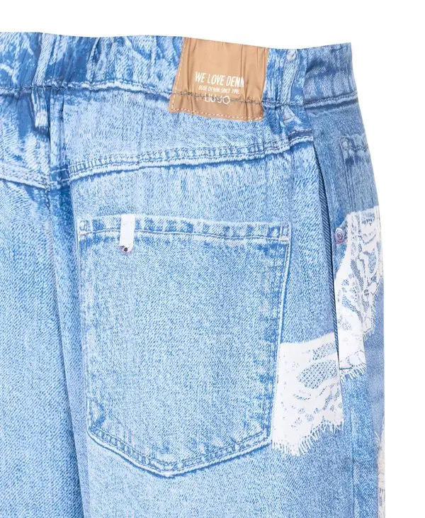 Liu Jo Distressed Lace-trimmed Jeans