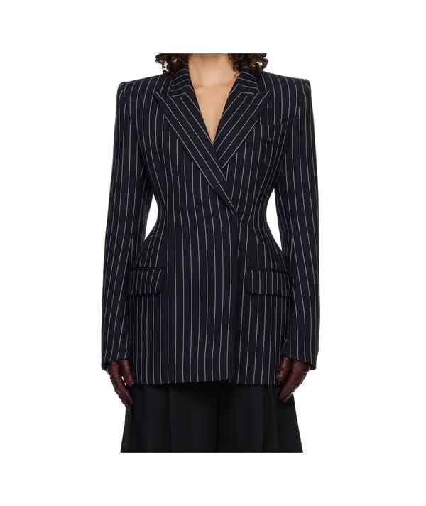 MUGLER Pinstripe Double-breasted Jacket
