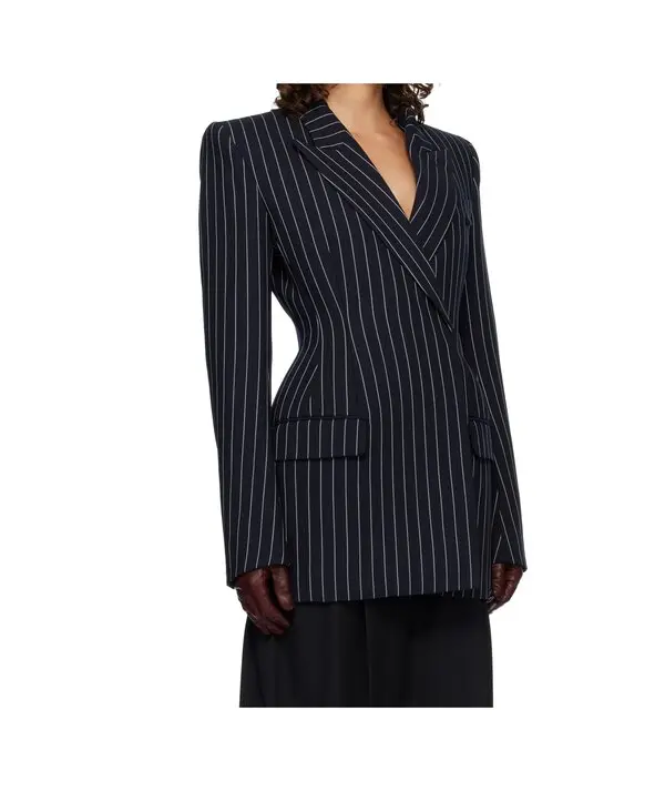 MUGLER Pinstripe Double-breasted Jacket