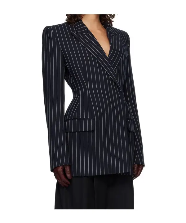 MUGLER Pinstripe Double-breasted Jacket